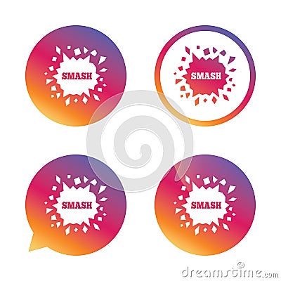 Cracked Hole Icon. Smash Or Break Symbol. Vector Illustration ...