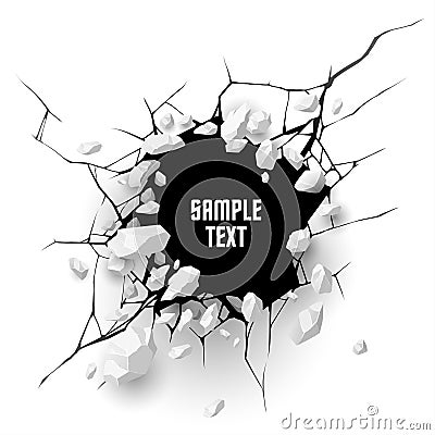 Cracked Hole With Space For Text Stock Vector - Image: 60330297