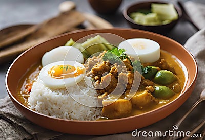 Crackers Vegetables Served Focus Boiled Egg Padang Cake Selective ...