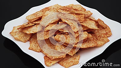 Craft Potato Chips with Cheddar Cheese, Rotating Close Up Stock Video ...