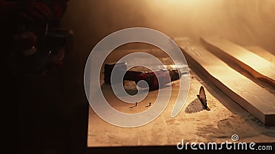 Craftsman Workplace Joinery Hobby Woodwork Tools Stock Footage - Video ...