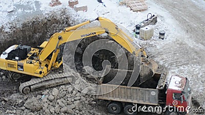Crawler Excavator Working at a Construction Site Stock Footage - Video ...