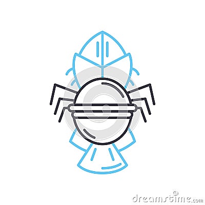 Cray Fish Line Icon, Outline Symbol, Vector Illustration, Concept Sign ...
