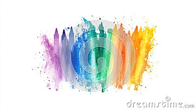 Crayola Crayon Day Colorful Crayon Splash Art With Rainbow Gradient On ...