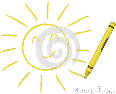 Crayon Drawn Sun - Vector Illustration Royalty Free Stock Images ...
