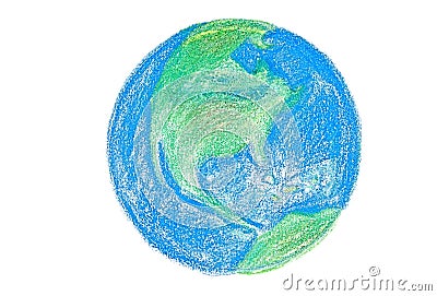 Crayon Earth Royalty Free Stock Photos - Image: 12817248