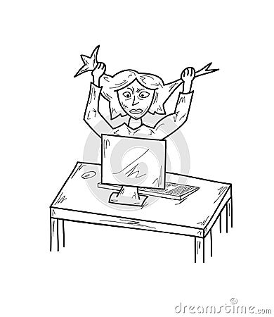 Man and computer stock vector. Illustration of businessman - 41308227