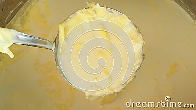 The Cream Layer Formed on the Cooked Milk Stock Footage - Video of ...