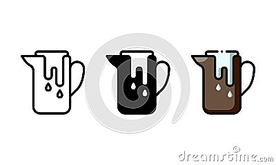 Creamers Icon Represented By A Jug Filled With Milk Cream Cartoon ...