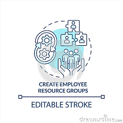 Create Employee Resource Groups Turquoise Concept Icon Cartoon Vector ...