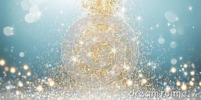 Create A Powder Blue And Gold Vibrant Sparkling Backgr Ai Generated ...
