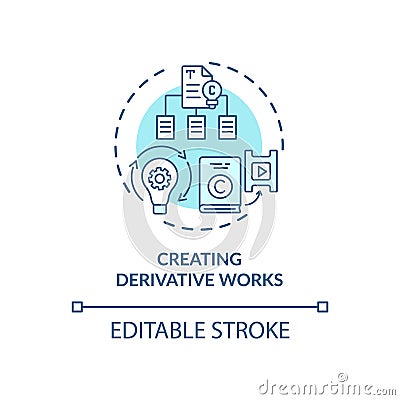 Creating Derivative Works Concept Icon Vector Illustration ...