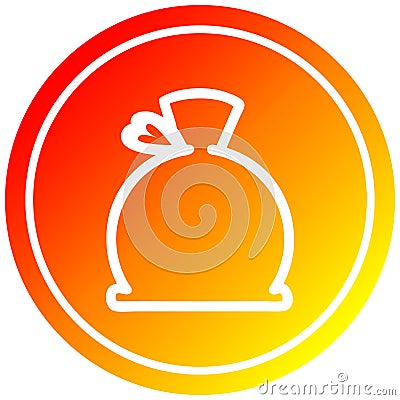 A Creative Bulging Sack Circular In Hot Gradient Spectrum Vector ...