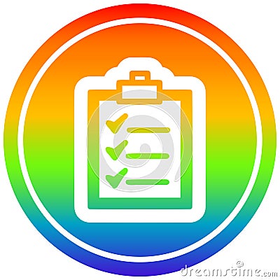 A Creative Check List Circular In Rainbow Spectrum Cartoon Vector ...