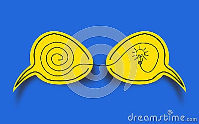 Creative Concept Of Problem Solving And Communication. 2 Speech Bubble ...