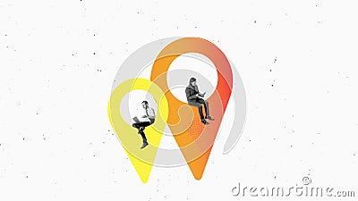 Creative Design. Employees, Office Workers in Motion, Action ...