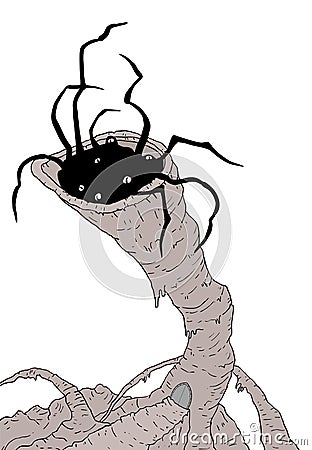Nightmare Creature In His Lair Vector Illustration | CartoonDealer.com ...