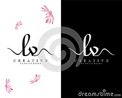 Creative Handwriting Script Letter Lv, Vl Logo Design Vector ...