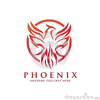 Creative Luxury Phoenix Circle Logo Concept Vector Illustration ...
