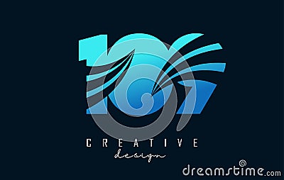 Creative Number 109 Logo With Leading Lines And Road Concept Design ...