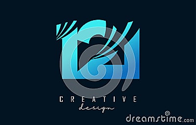Creative Number 121 Logo With Leading Lines And Road Concept Design ...