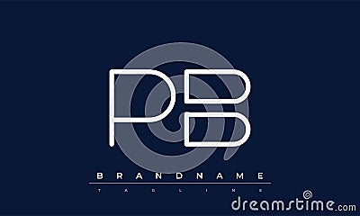 Creative PB Letter Initial Logo Vector Image | CartoonDealer.com #358462406