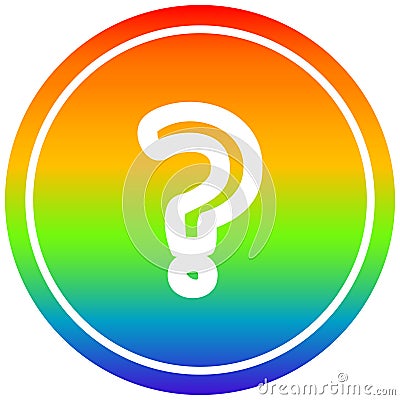 A Creative Question Mark Circular In Rainbow Spectrum Vector ...