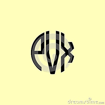 Creative Rounded Initial Letters EVX Logo Vector Illustration ...