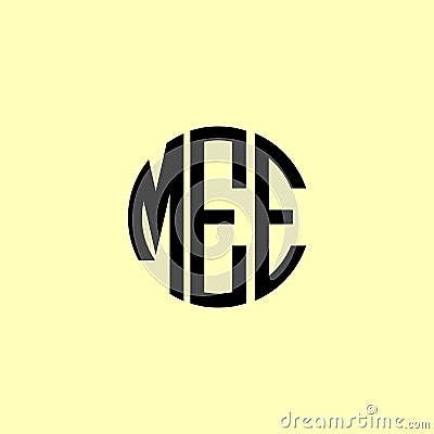 Creative Rounded Initial Letters MEE Logo Vector Illustration ...