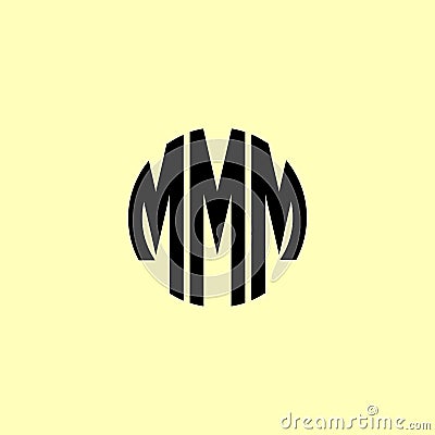 Creative Rounded Initial Letters MMM Logo Vector Illustration ...