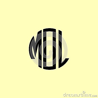 Creative Rounded Initial Letters MOL Logo Cartoon Vector ...