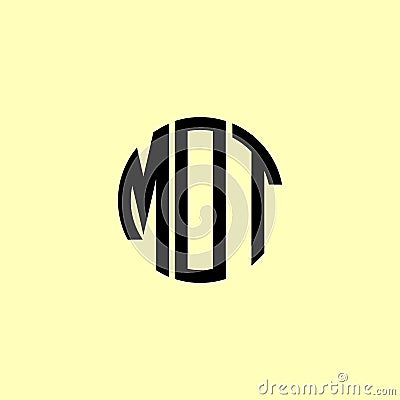 Creative Rounded Initial Letters MOT Logo Vector Illustration ...