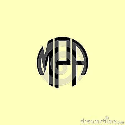 Creative Rounded Initial Letters MPA Logo Cartoon Vector ...