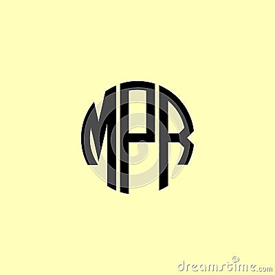 Creative Rounded Initial Letters MPR Logo Cartoon Vector ...