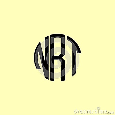 Creative Rounded Initial Letters NRT Logo Vector Illustration ...