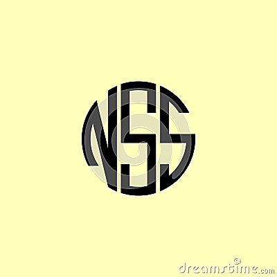Creative Rounded Initial Letters NSS Logo Vector Illustration ...