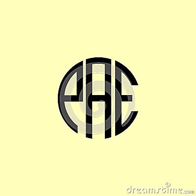 Creative Rounded Initial Letters PAE Logo Cartoon Vector ...