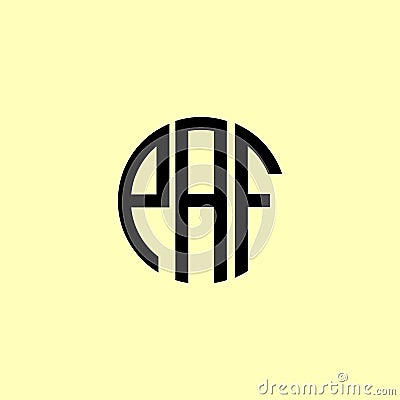 Creative Rounded Initial Letters PAF Logo Vector Illustration ...