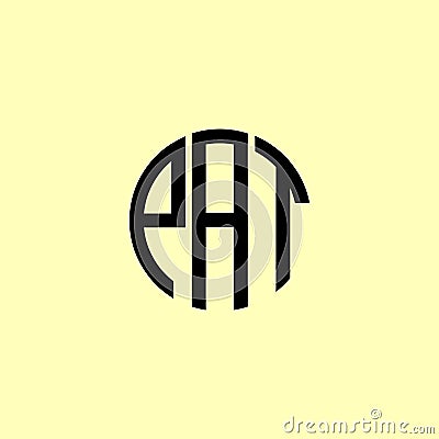 Creative Rounded Initial Letters PAT Logo Vector Illustration ...