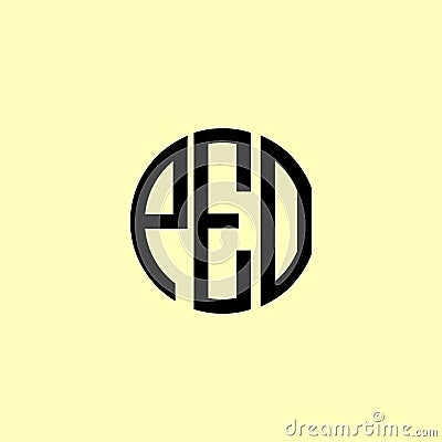 Creative Rounded Initial Letters PEO Logo Vector Illustration ...