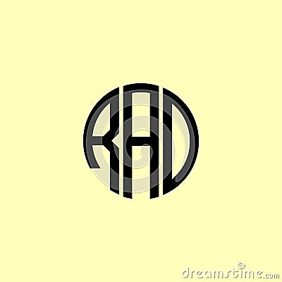 Creative Rounded Initial Letters RAD Logo Vector Illustration ...