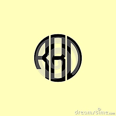 Creative Rounded Initial Letters RBD Logo Vector Illustration ...