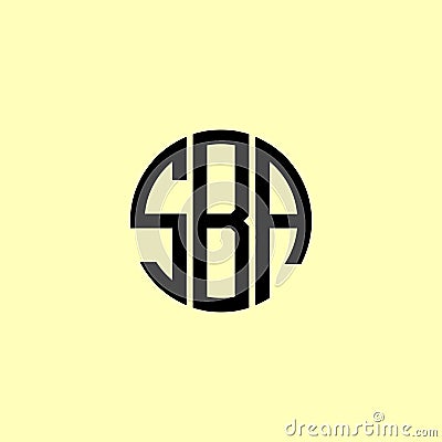 Creative Rounded Initial Letters SBA Logo Cartoon Vector ...