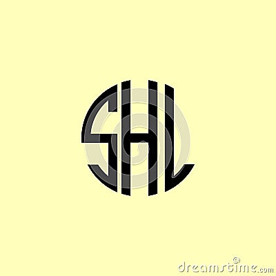Creative Rounded Initial Letters SHL Logo Vector Illustration ...
