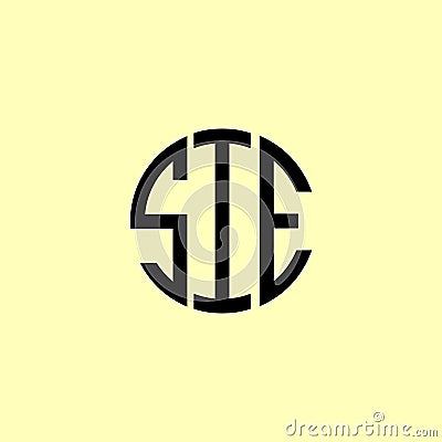Creative Rounded Initial Letters SIE Logo Cartoon Vector ...
