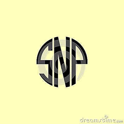 Creative Rounded Initial Letters SNP Logo Vector Illustration ...