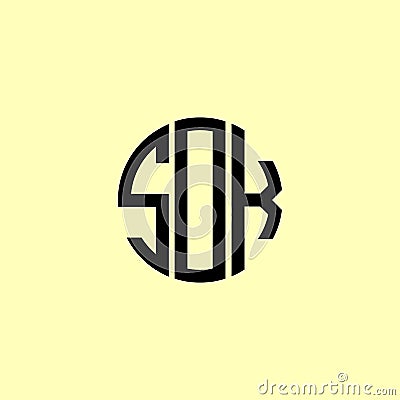 Creative Rounded Initial Letters SOK Logo Cartoon Vector ...