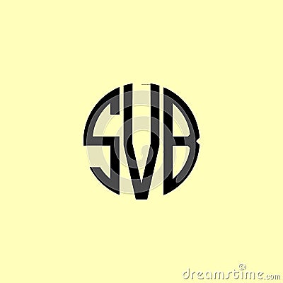 Creative Rounded Initial Letters SVB Logo Stock Image | CartoonDealer ...