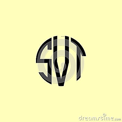 Creative Rounded Initial Letters SVT Logo Royalty-Free Stock ...