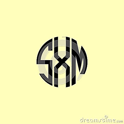 Creative Rounded Initial Letters SXM Logo Royalty-Free Stock ...